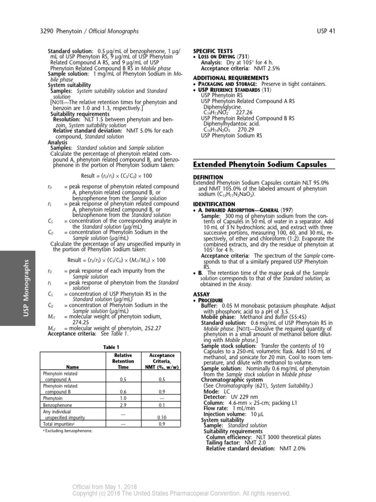 (Phenytoin) Extended Phenytoin Sodium Capsules | PDF | Chromatography ...
