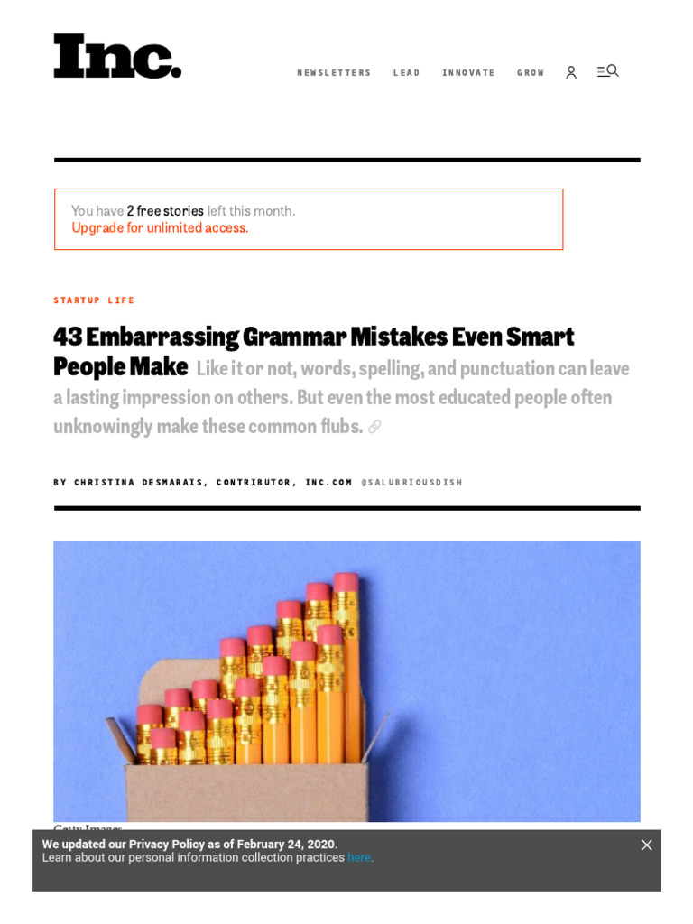 Common Writing Mistakes | PDF | Linguistics | Grammar