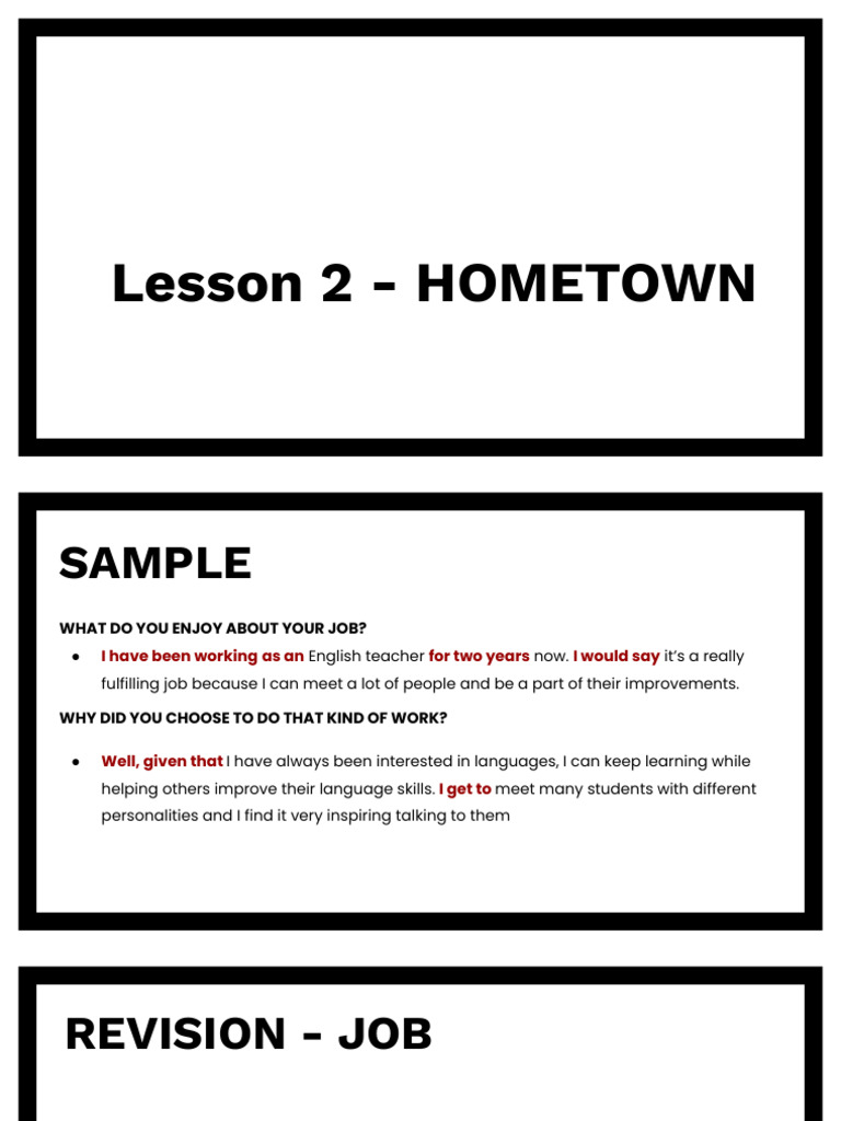 Presentation - Talking About Hometown | PDF | Language Arts ...