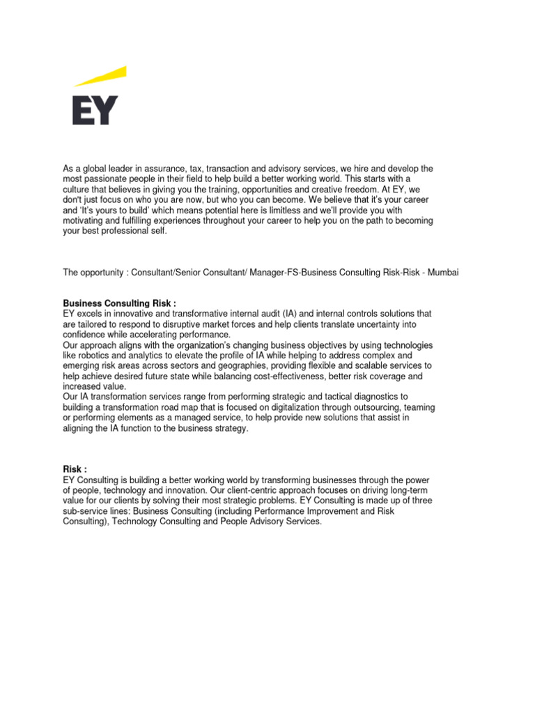 JD - IA Insurance - All Levels | PDF | Internal Audit | Consultant