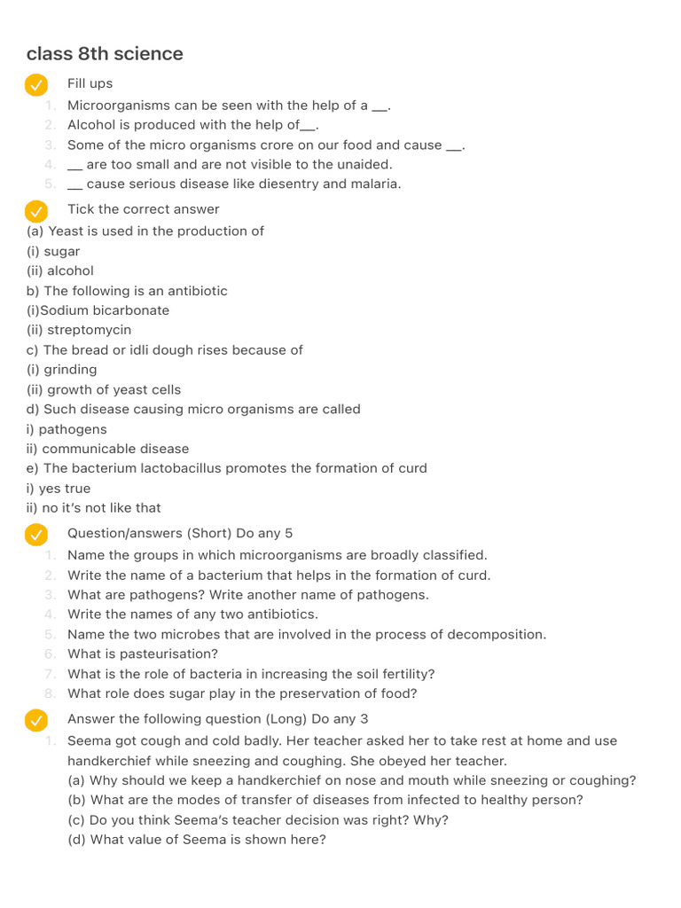 Class 8th Science | PDF