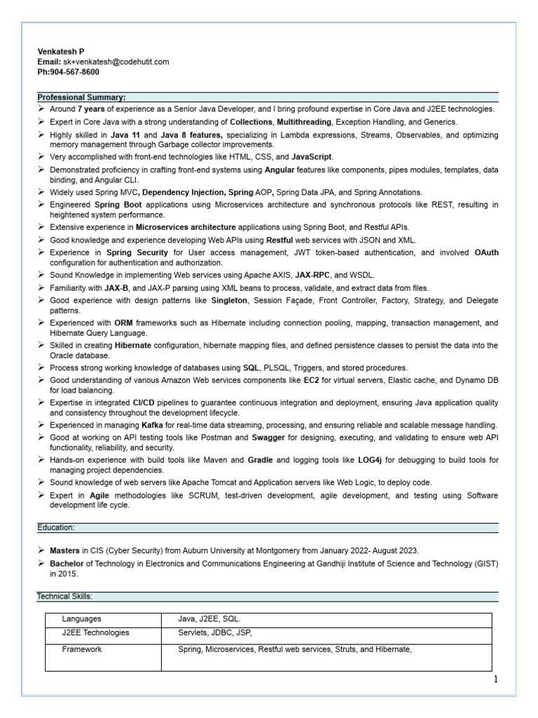 Venkatesh Sk Pdf Spring Framework Databases