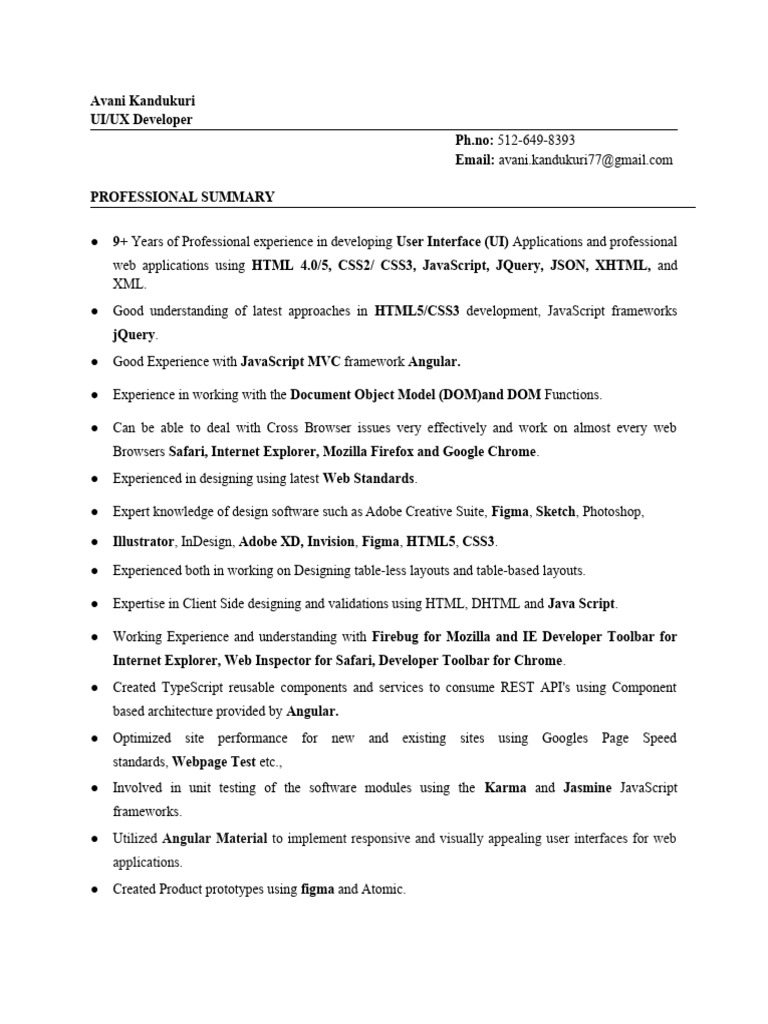 Avani Front End Dev | PDF | Html5 | Spring Framework