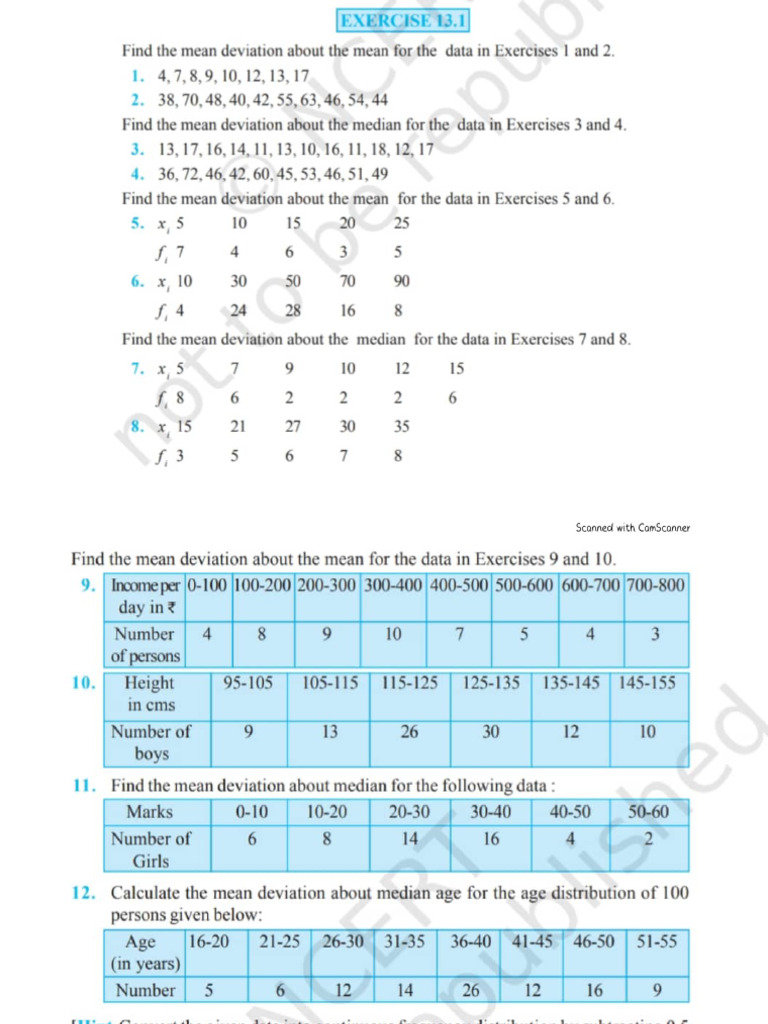 Statistics Class 11th | PDF