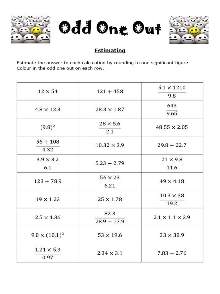 Estimation Odd One Out | PDF