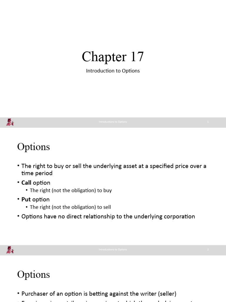 Chapter 17 | PDF | Option (Finance) | Stocks