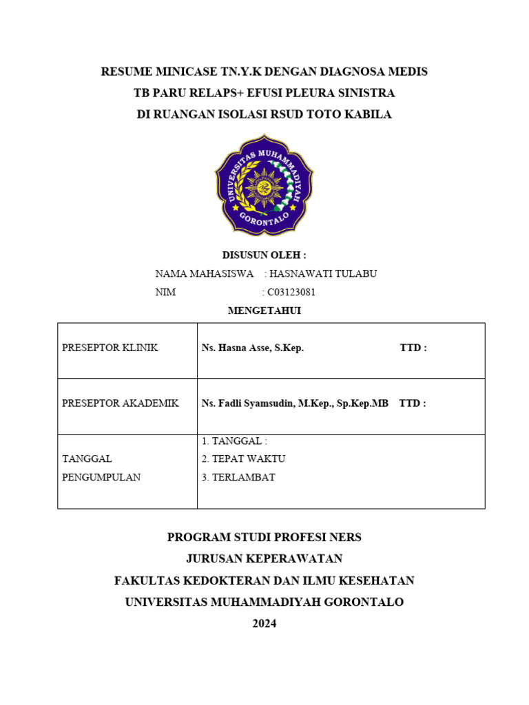 Resume Kasus TB Paru Relaps dan Efusi Pleura | PDF | Pengembangan Diri
