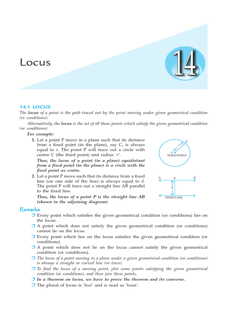 14.1 Locus | PDF | Circle | Perpendicular
