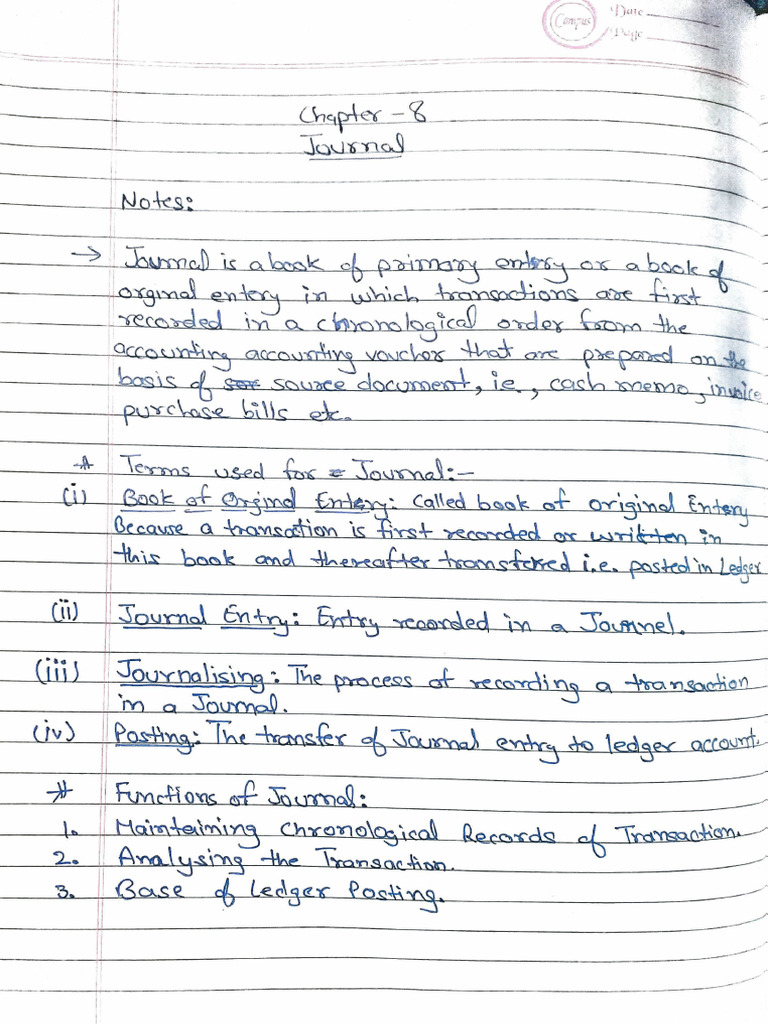 Journal Entry notes | PDF