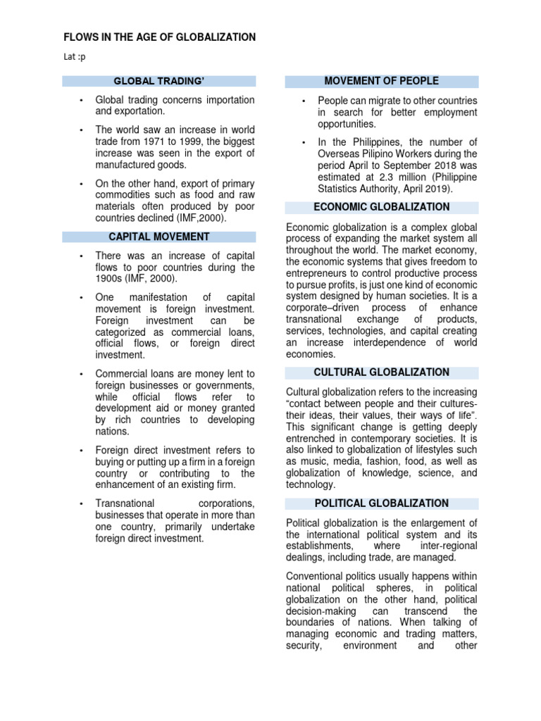 Flows-in-the-age-of-globalization_trans | PDF | Globalization ...