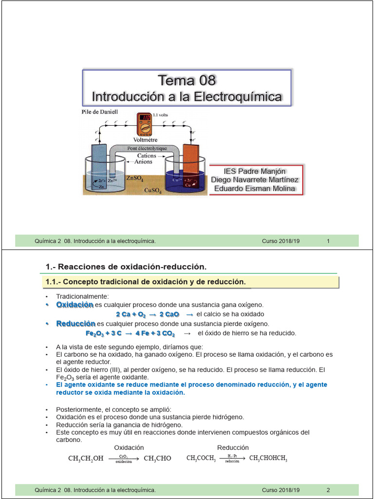 8introducción A La Electroquímica | PDF | Redox | Química