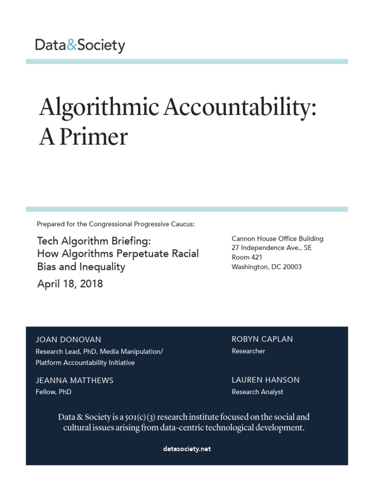 Algorithmic Accountability Primer Research | PDF | Bias | Facebook