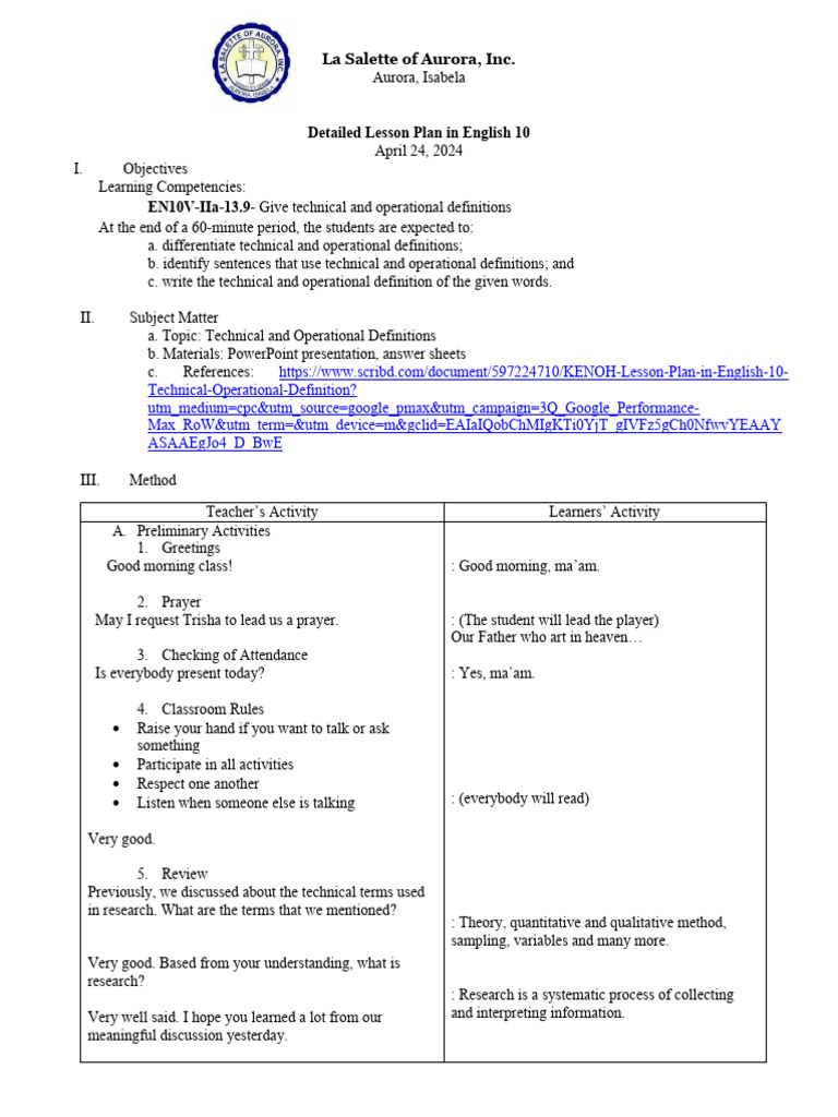 Final Demo Definitions | PDF | Learning | Definition