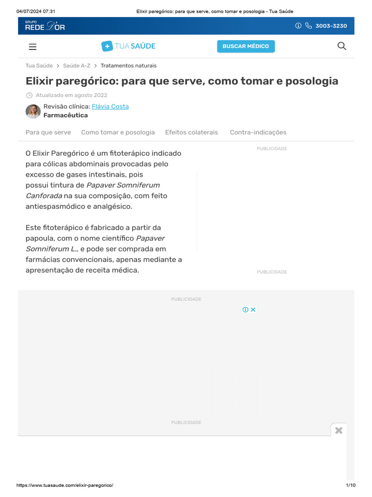 Elixir paregórico_ para que serve, como tomar e posologia - Tua Saúde ...
