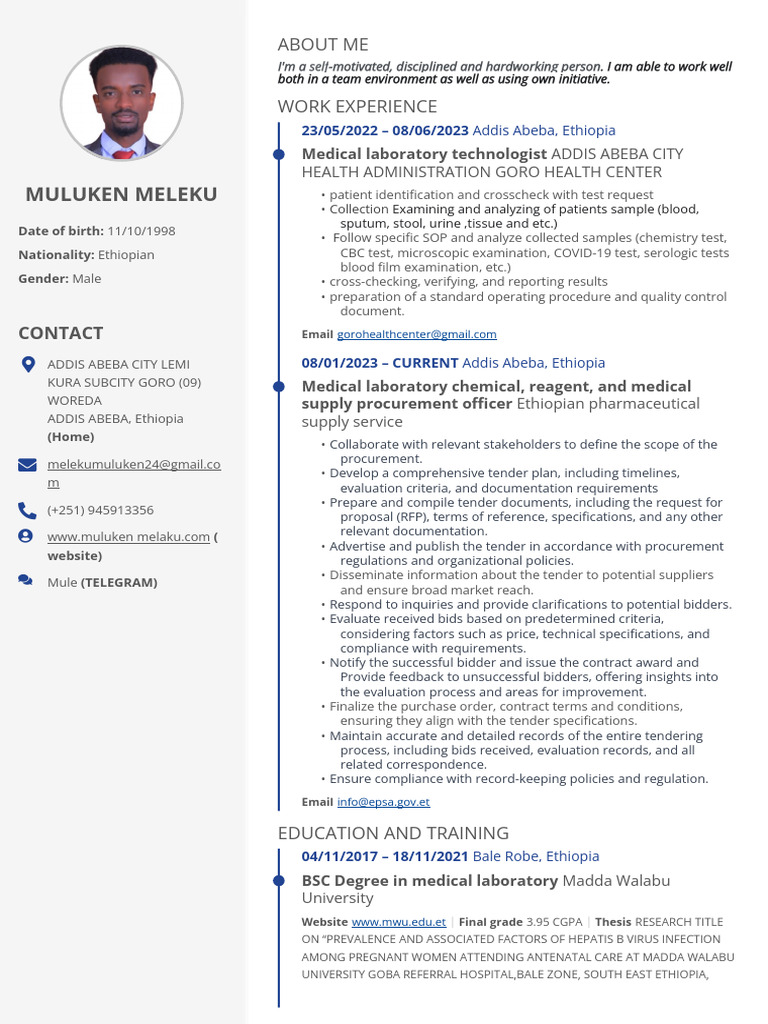 cv finAL | Download Free PDF | Medical Laboratory | Medicine