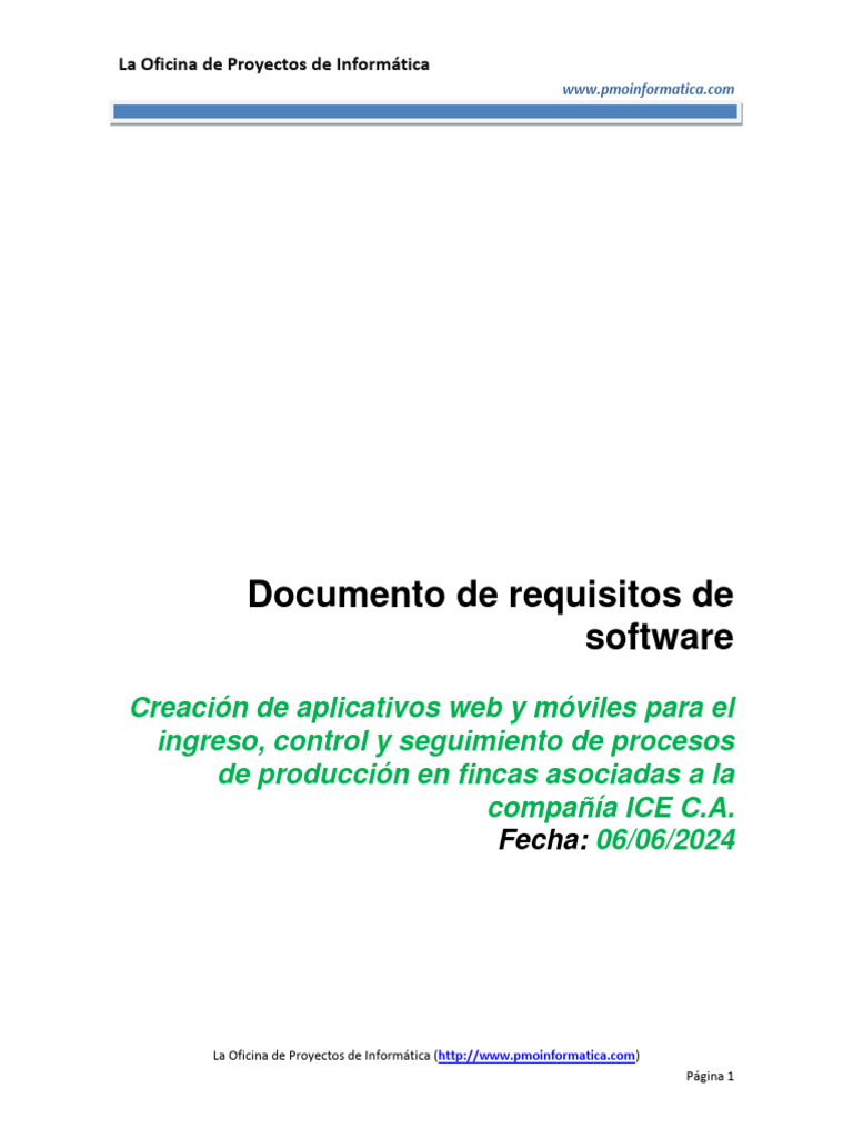 Practica Documento de Requerimientos de Software | PDF | Mi sql ...