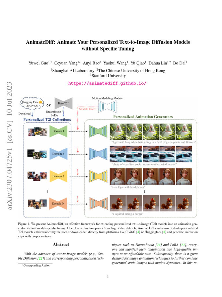 Animate Diff | PDF | Machine Learning | Artificial Intelligence