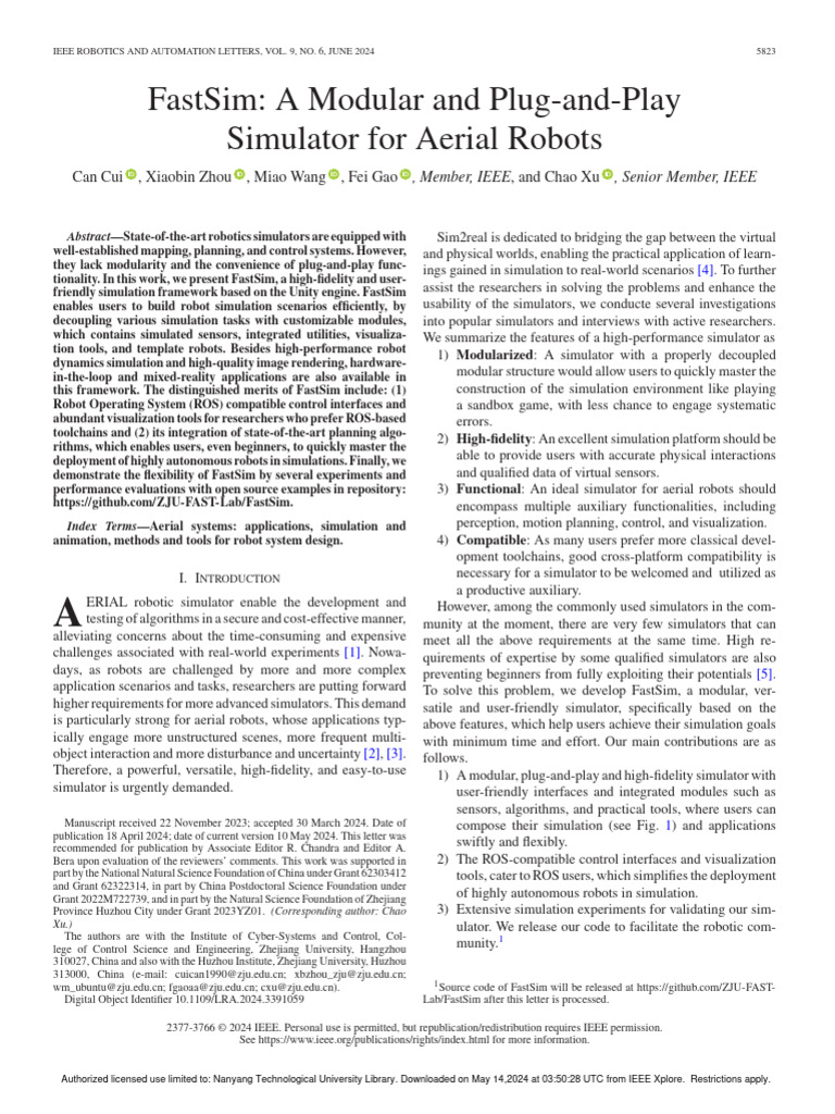 2024-FastSim: A Modular and Plug-and-Play | PDF | Simulation | Robotics