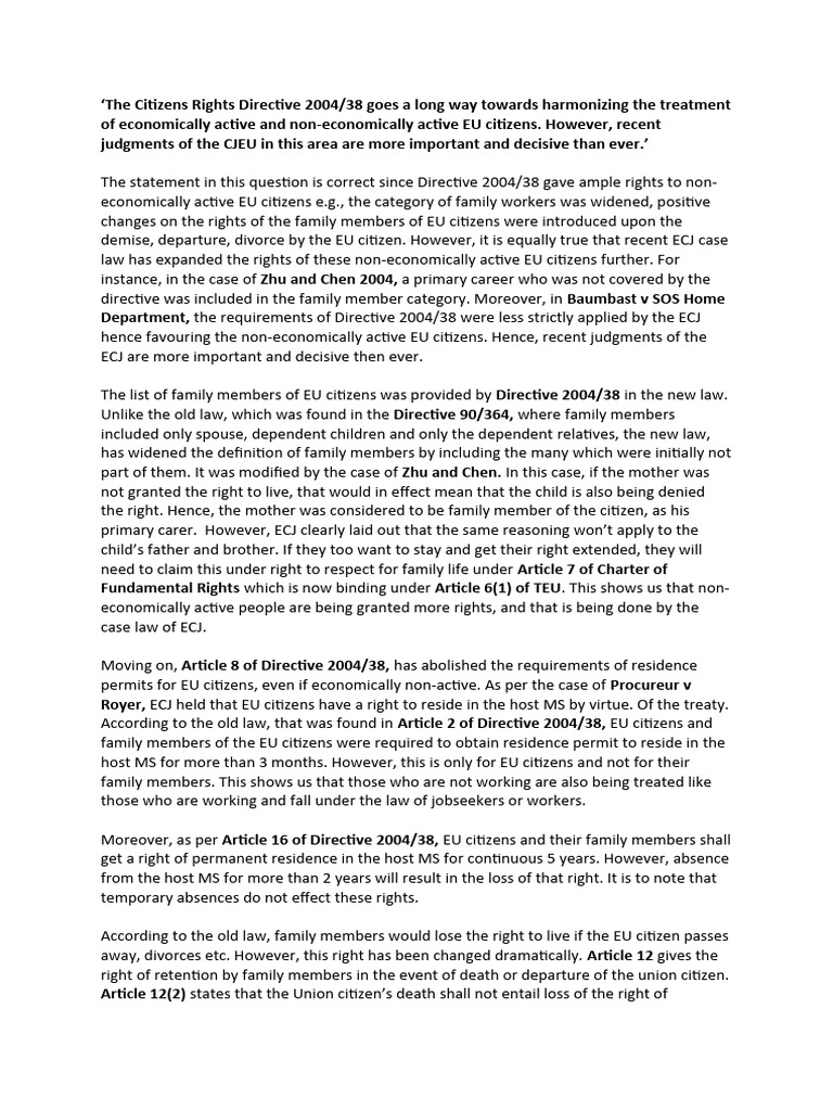 2018-Zone A-Q6-Citizenship Essay | PDF | European Court Of Justice ...