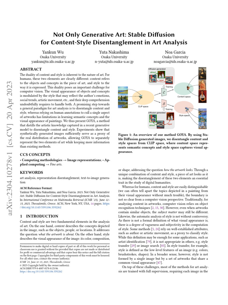 Not Only Generative Art: Stable Diffusion For Content-Style ...