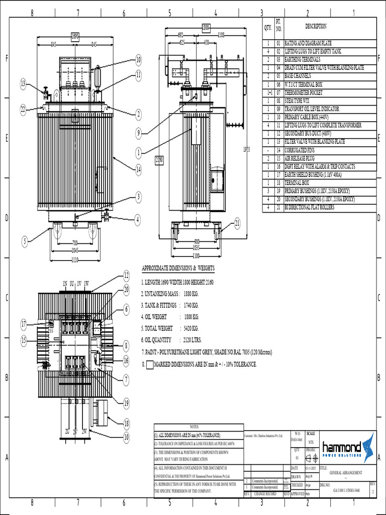 Transformer Assembly and Specifications | PDF | Electric Power | Electrical Components