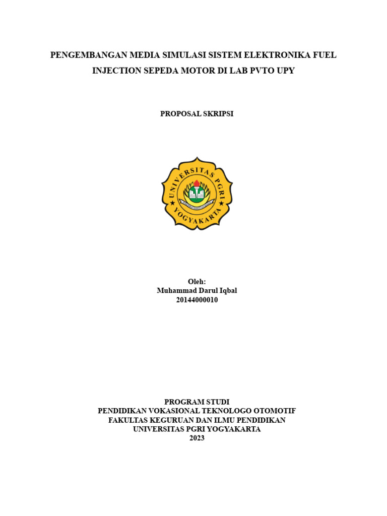 Pengembangan Media Simulasi Sistem Elektronika Fuel Injection Sepeda Motor Di Lab Pvto Upy | PDF ...