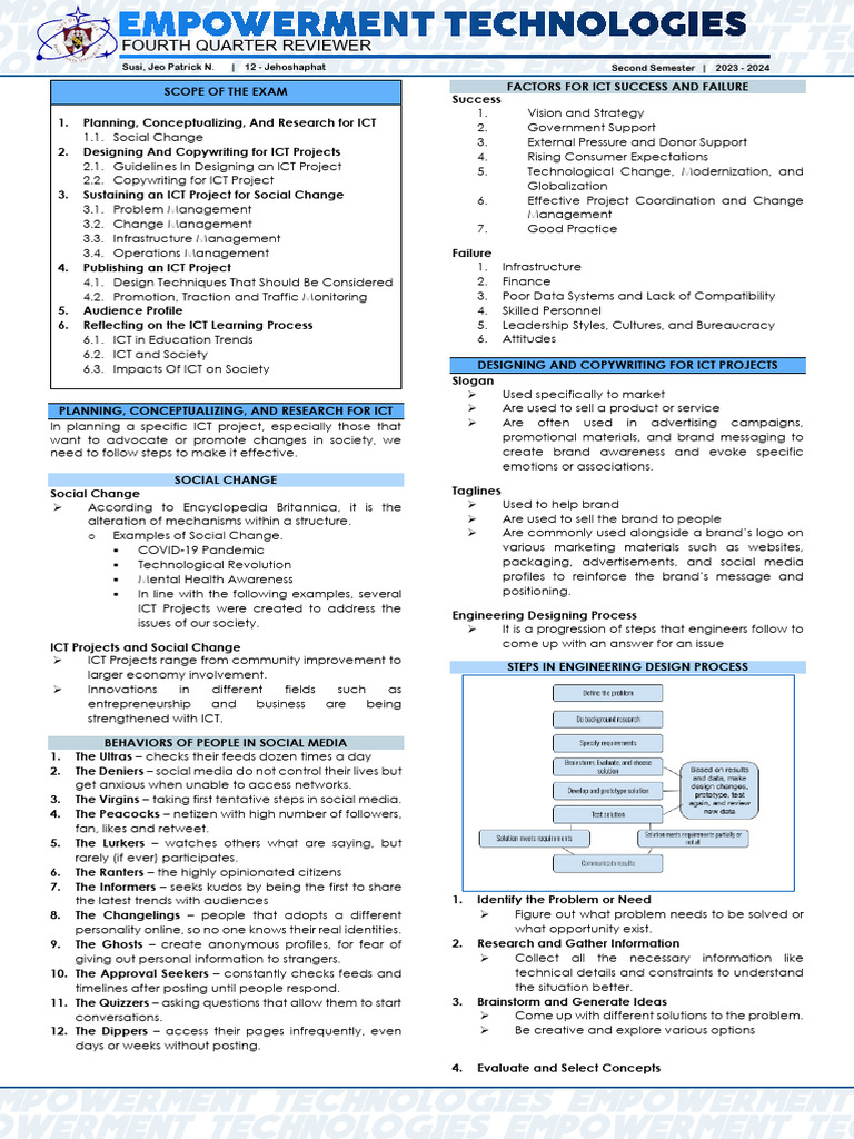 EmpTech - 4th Quarter Reviewer | PDF | Educational Technology | Social Media