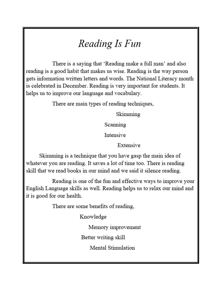 Reading Is Fun | PDF