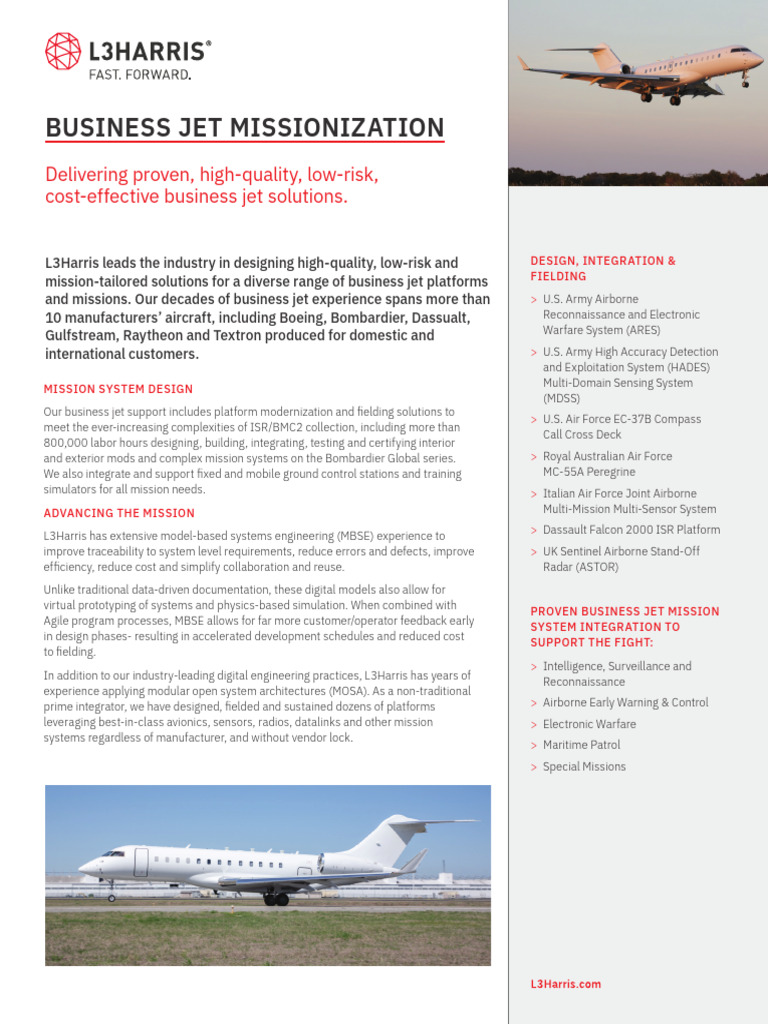 L3Harrissellsht Bizjet FINAL | PDF | Aviation | Aircraft