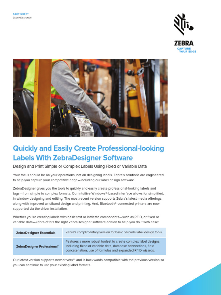 ZebraDesigner Software Overview | PDF | Printer (Computing) | Operating ...