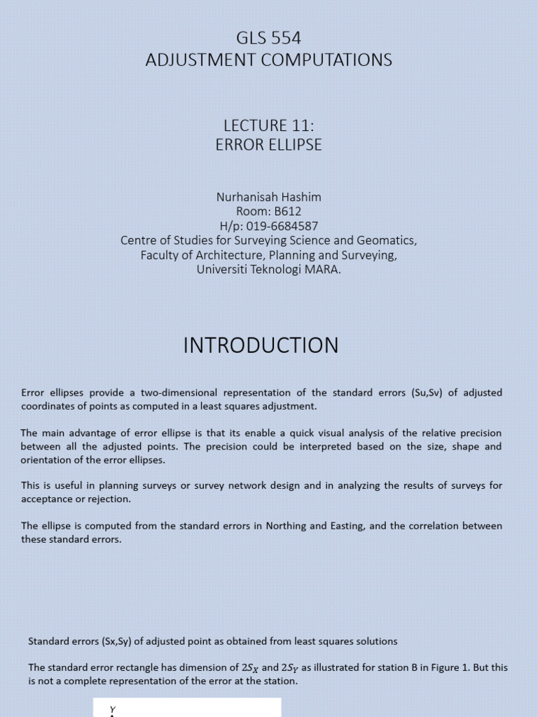 Understanding Error Ellipses in Surveys | PDF | Ellipse | Cartesian ...