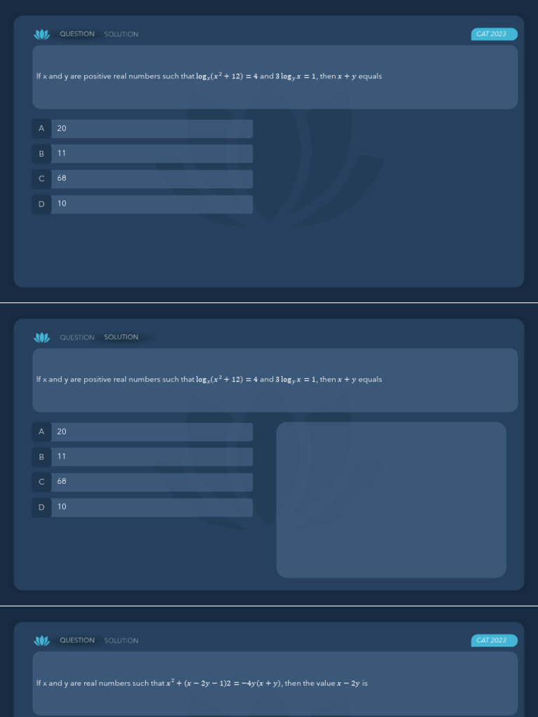 CAT Sample Paper | PDF | Mathematics | Elementary Mathematics