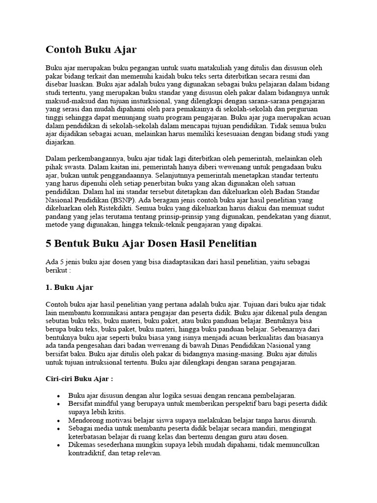 Contoh Buku Ajar | PDF