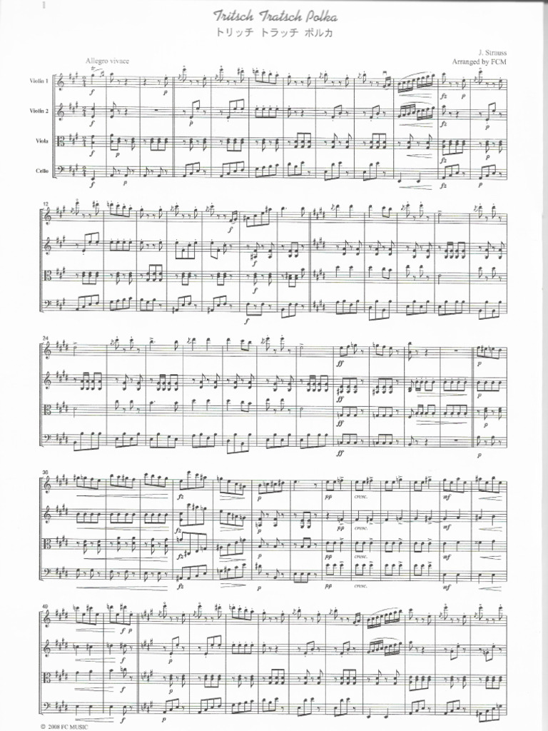 Strauss - Tritsch Tratsch Polka | PDF
