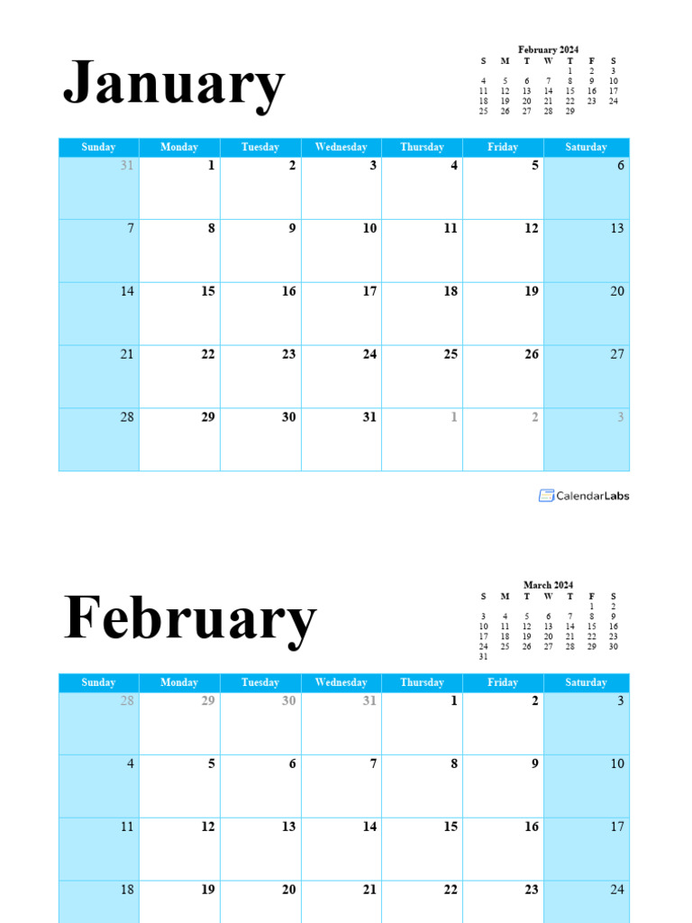 2024 Blank Calendar Template | PDF