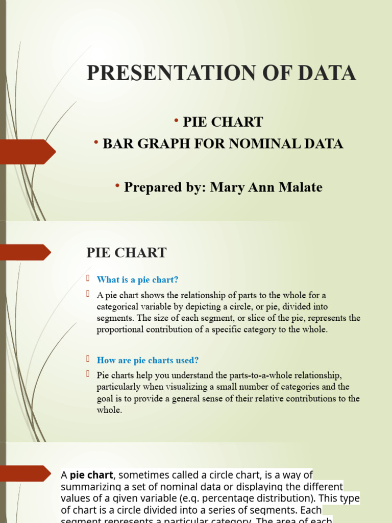 Pie Chart and Bar Graph For Nominal Data | PDF | Pie Chart | Chart