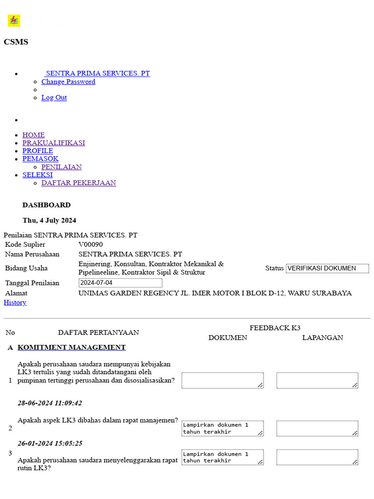 CSMS PT PLN Nusantara Power | PDF | Bisnis