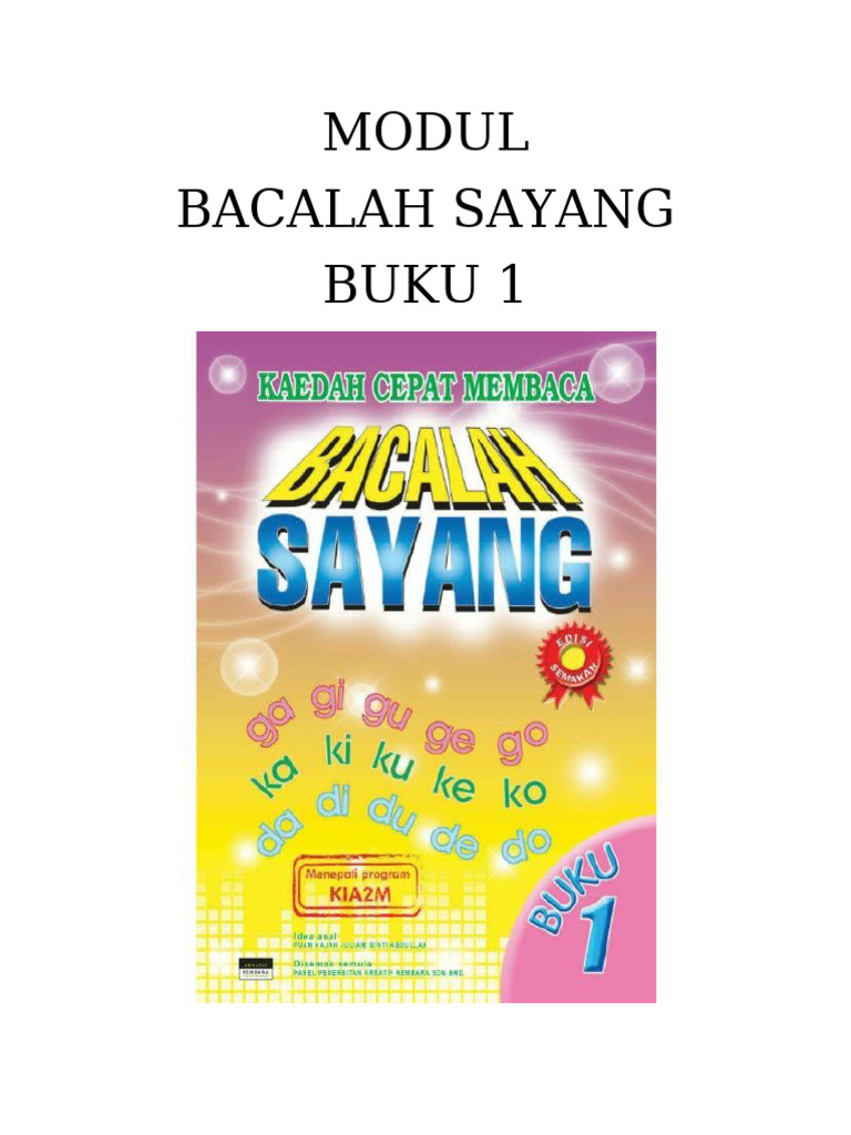 Modul Bacalah Sayang Buku 1 | PDF