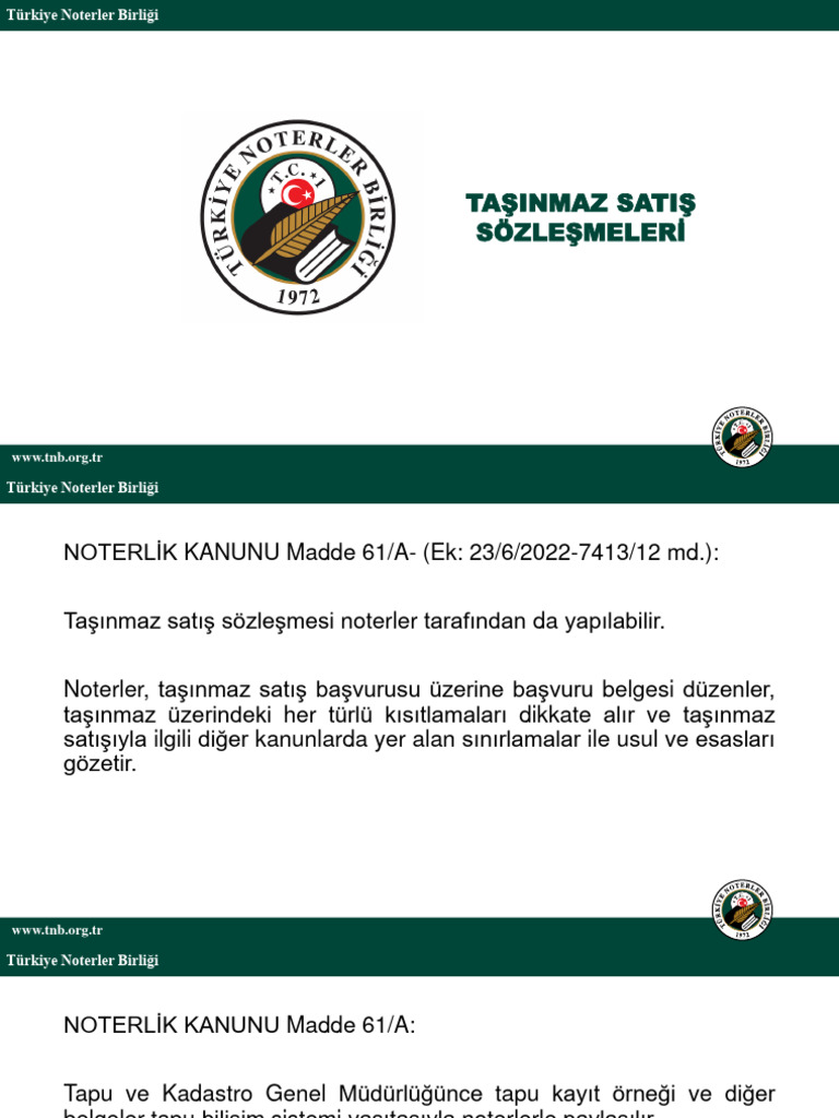 Tasinmaz Satis Sozlesmesi Konya 3. Noteri ERDAL OZDEMIR | PDF