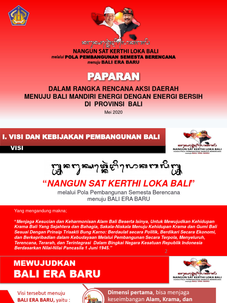 Rencana Aksi Daerah Menuju Bali Mandiri Energi Dengan Energi Bersih Di Prov Bali 2020 | PDF ...