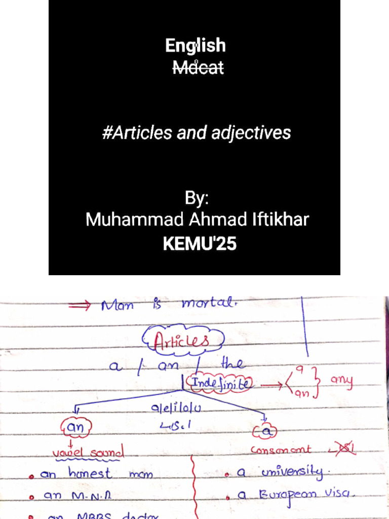 Adjectives and Articles | PDF