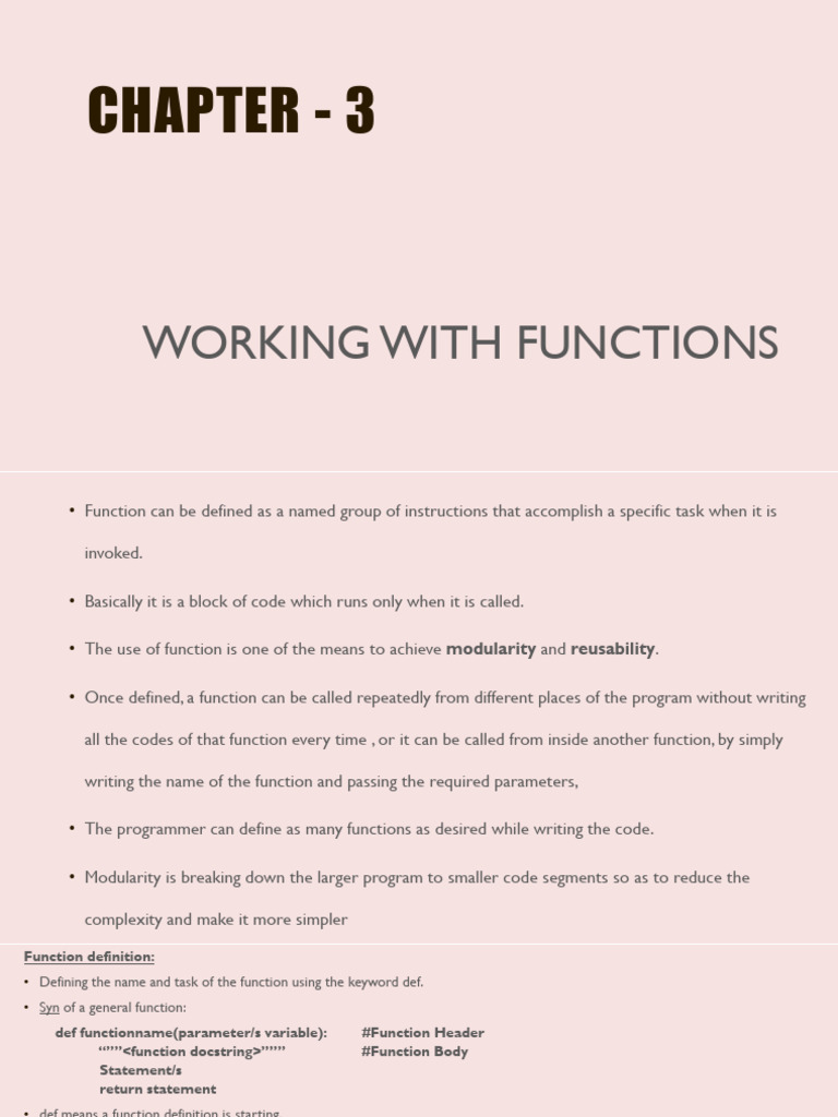 Understanding Python Functions Basics | PDF | Parameter (Computer Programming) | Scope (Computer ...