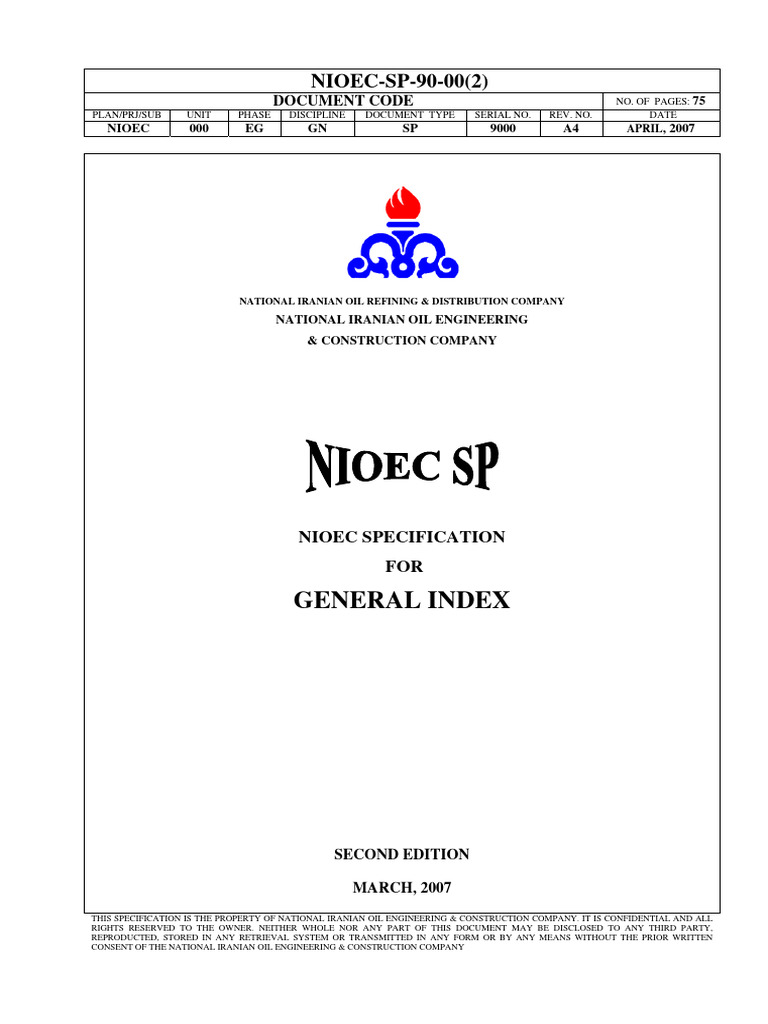 List of NIOEC Spec | PDF | Specification (Technical Standard) | Heat ...
