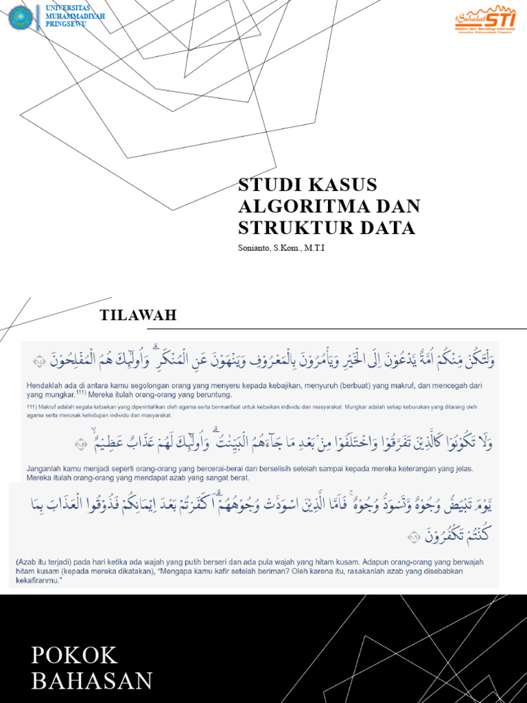 Pertemuan 5 - Studi Kasus Algoritma Dan Struktur Data | PDF ...
