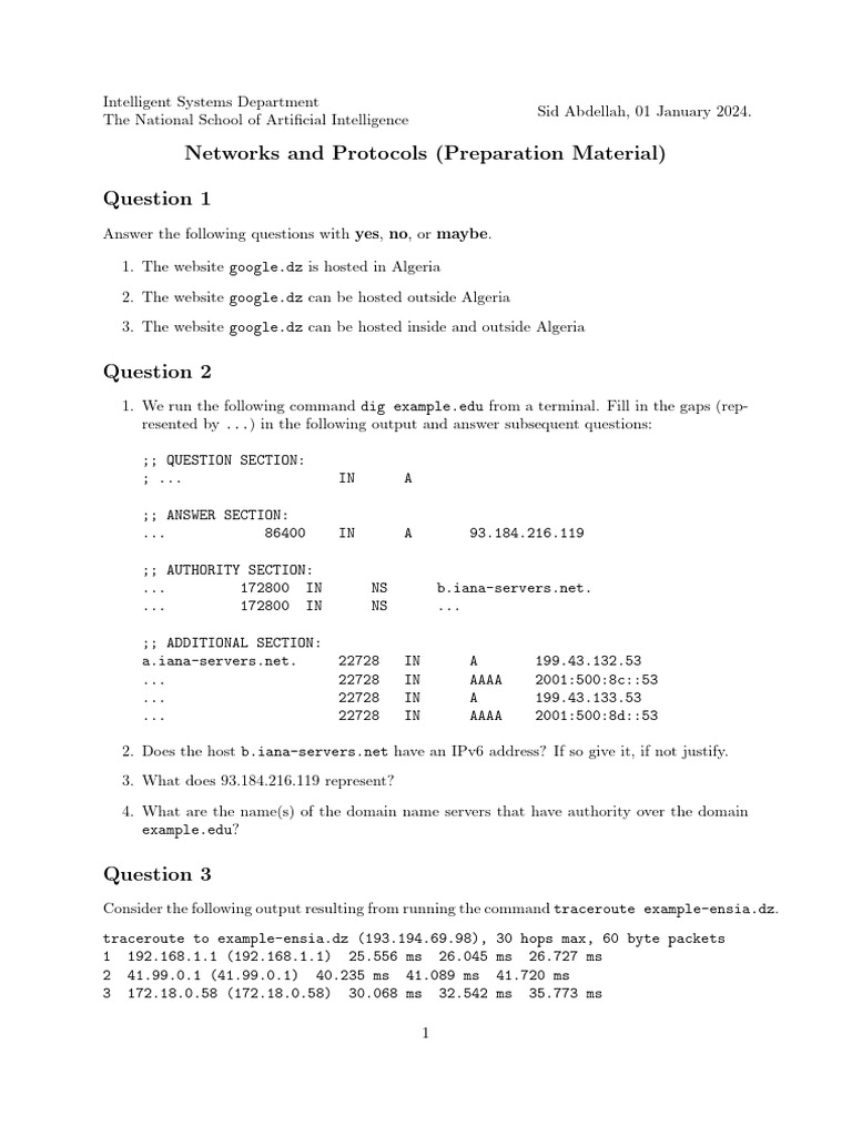 Preparation Material | PDF | Network Congestion | Internet Protocols