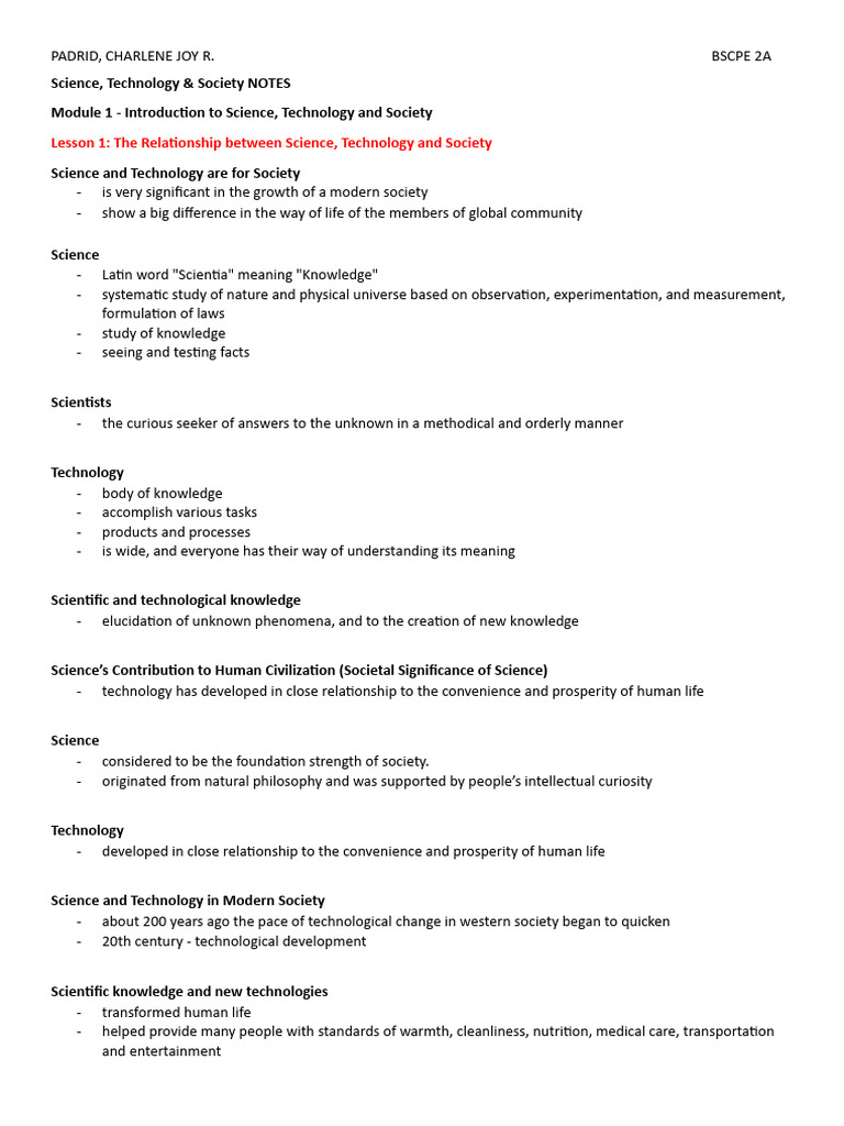 Sts Notes Download Free Pdf Science Artificial Intelligence