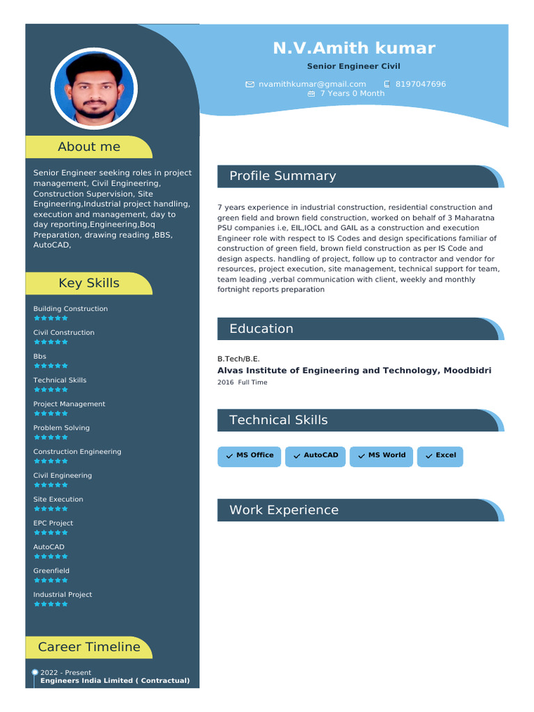 Naukri NVAmithkumar (7y 0m) | PDF | Engineering