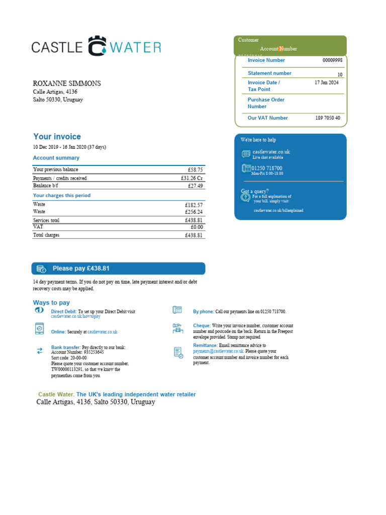 Your Invoice: Roxanne Simmons | PDF | Payments | Invoice