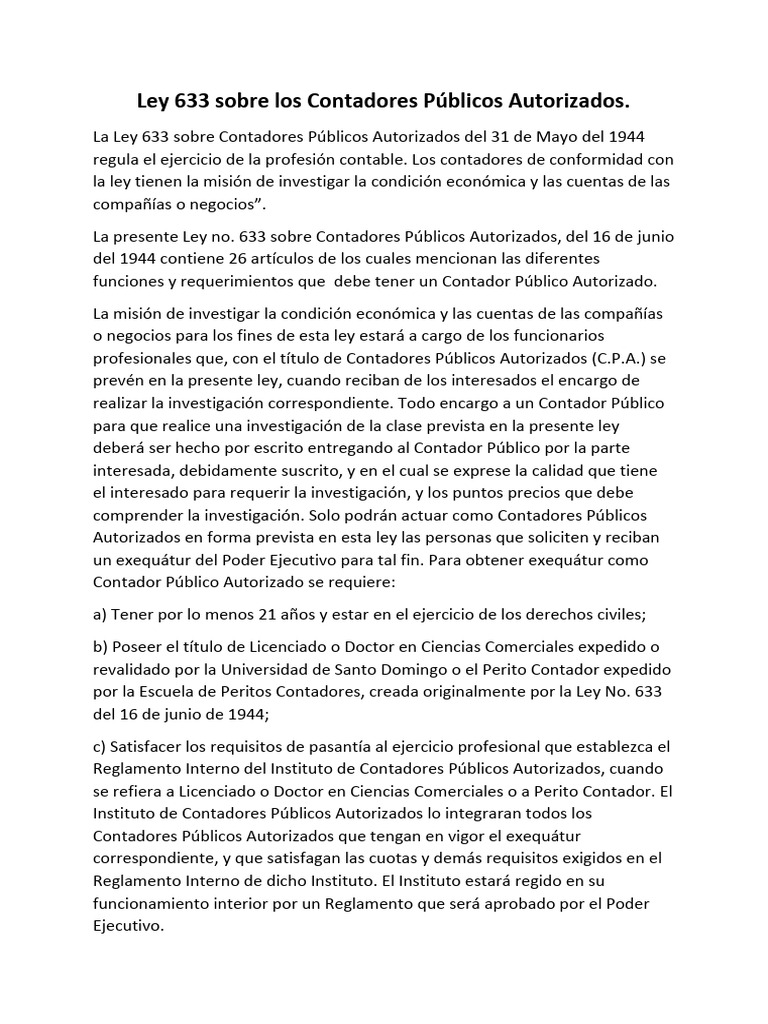Ley 633-convertido | Descargar gratis PDF | Contador | Derecho penal