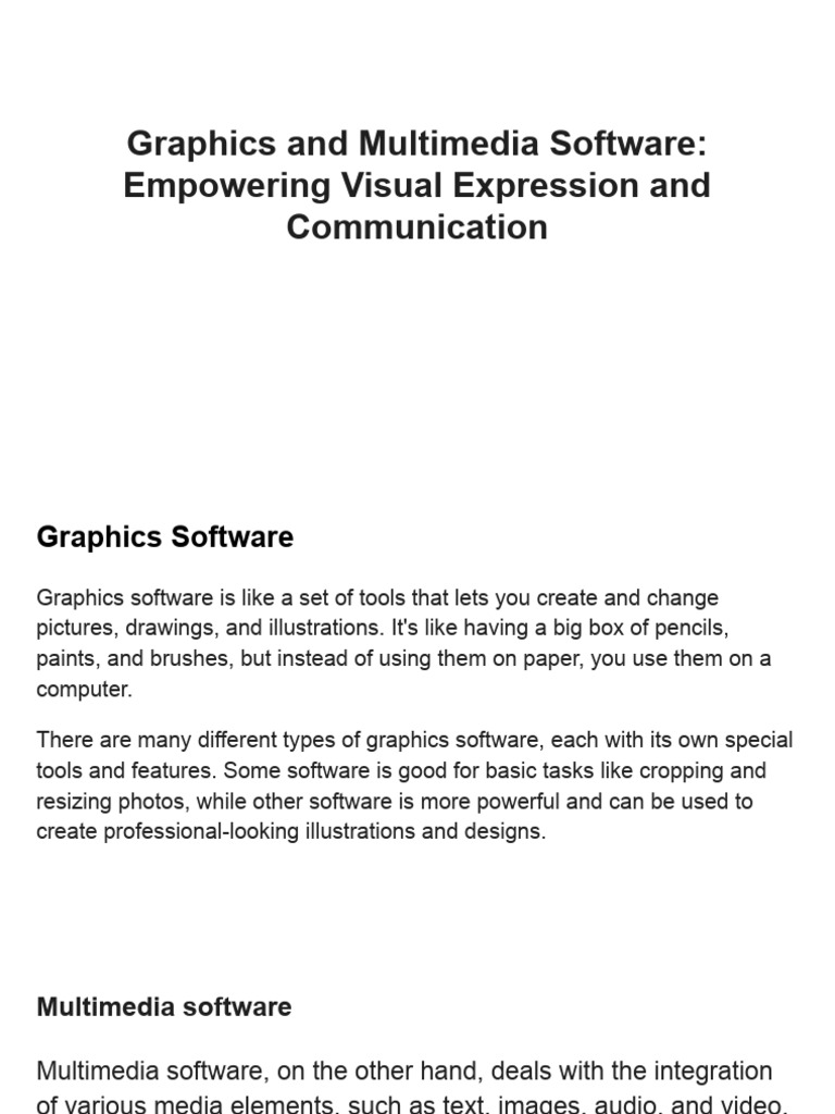 Graphics and Multimedia Software | PDF | Graphics | Multimedia